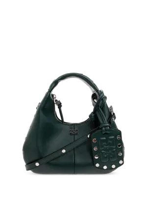 GANNI Eco Leather Bag Finished With Studs - Green