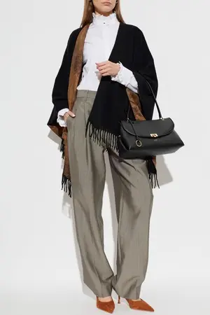 FERRAGAMO Double-sided Poncho With Fringes