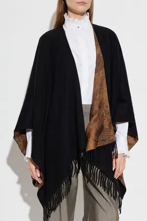 FERRAGAMO Double-sided Poncho With Fringes
