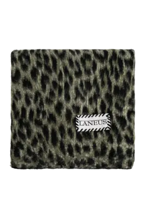 LANEUS Scarf With Animal Motif - Green