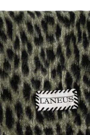 LANEUS Scarf With Animal Motif - Green