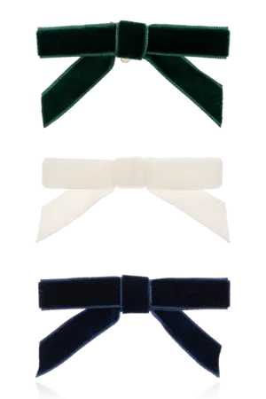 FORTE_FORTE Set Of Three Velvet Pins - Multicolour