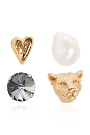 FORTE_FORTE Set Of Four Asymmetric Earrings - Gold