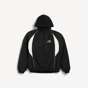 Balenciaga Hybrid Zip-up Outerwear Hoodie - Black