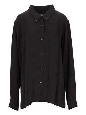 Dries Van Noten Viscose Moiré Motif Shirt - Black