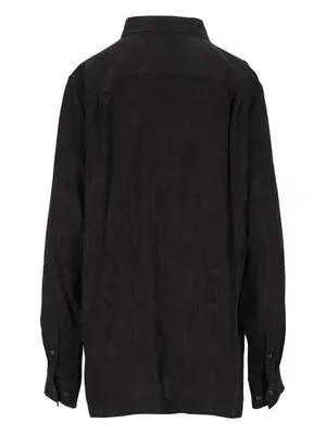 Dries Van Noten Viscose Moiré Motif Shirt - Black