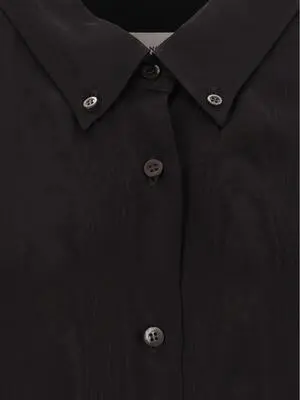 Dries Van Noten Viscose Moiré Motif Shirt - Black