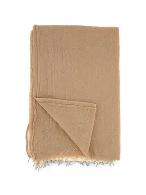 Destin Scarf Wool Cashmere "giglio Mega 140x180 Cm - Brown
