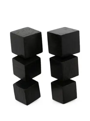 MONIES Earrings Wood "ignis - Black