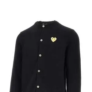 Play Comme Des Garcon Wool Cardigan With Heart Patch An