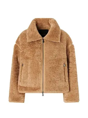 Pinko Zip-up Fleece Coat With Shawl Collar