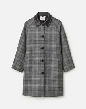 Lafayette 148 New York Wool-cashmere Glen Plaid Quilted Trench Coat