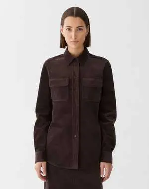 Lafayette 148 New York Cotton Corduroy Button Front Shirt