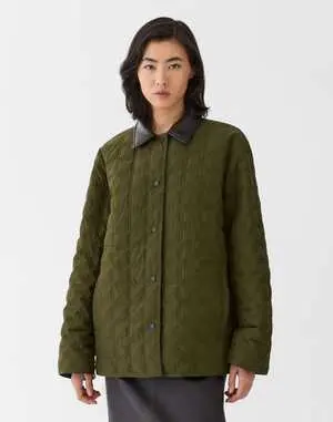 Lafayette 148 New York Quilted Twill Reversible Down Coat