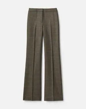 Lafayette 148 New York Wool Glen Plaid Lafayette Flare Pant
