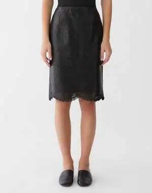 Lafayette 148 New York Laser-cut Nappa Leather Pencil Skirt