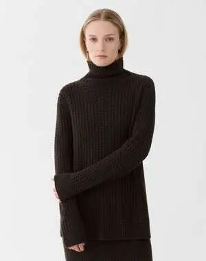 Lafayette 148 New York Petite Cashmere Cable Knit Sweater - Truffle