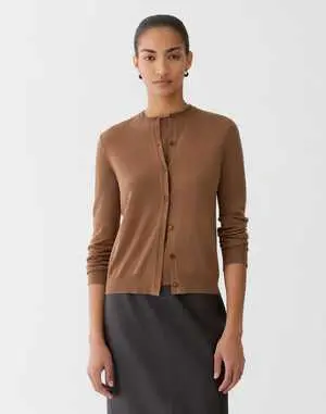 Lafayette 148 New York Plus-size Fine Gauge Cashmere Cardigan - Vicuna