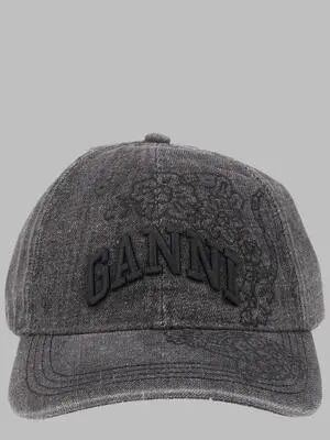 GANNI Baseball Cap - Black