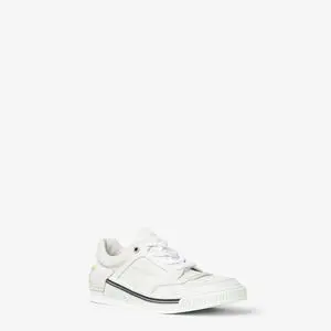 Fendi Fender Lace-up Calfskin Trainers - White