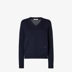 Fendi V-neck Cashmere Jumper - Blue
