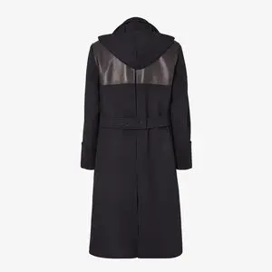Fendi Double-breasted Wool And Leather Parka