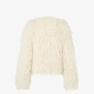 Fendi Textured Bouclé Cashmere & Mohair Jacket - White