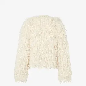 Fendi Textured Bouclé Cashmere & Mohair Jacket - White