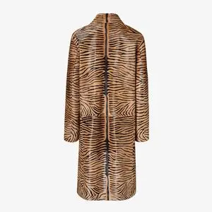Fendi Single-breasted Hair-on Calfskin Coat With Tiger Print - Multicolour