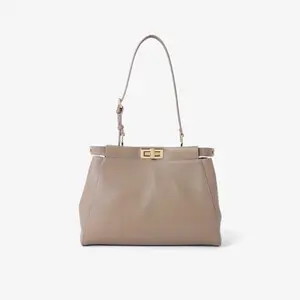 Fendi Fendi Medium Peekaboo Satchel Bag Grey