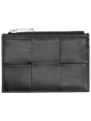Bottega Veneta Card Holder Cassette With Zipper - Black