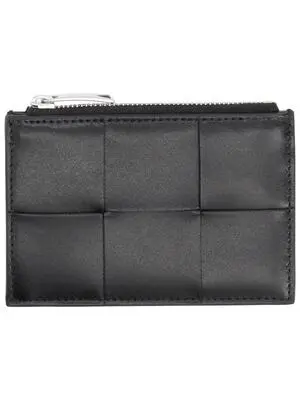 Bottega Veneta Card Holder Cassette With Zipper - Black
