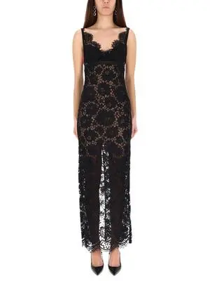 SELF-PORTRAIT Long Lace Gown - Black