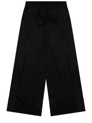 TOTEME Wide Leg Satin Trousers - Black
