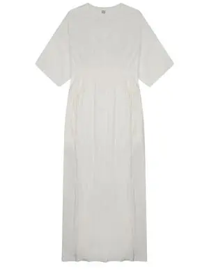 TOTEME Midi Short Sleeve Dress - White