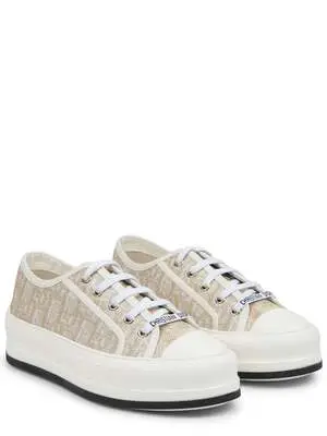 Dior Canvas Logo Sneakers - Gold