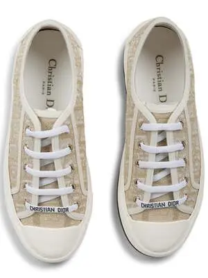 Dior Canvas Logo Sneakers - Gold