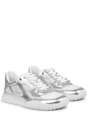 Dior Leather Logo Sneakers - Silver