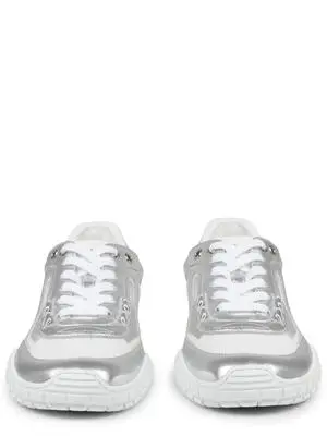 Dior Leather Logo Sneakers - Silver