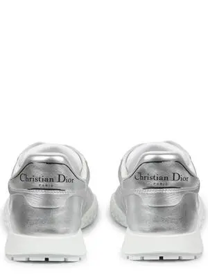 Dior Leather Logo Sneakers - Silver