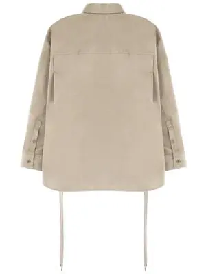 Balenciaga Oversized Cotton Shirt With Laces - Cream