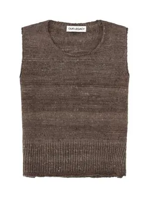 Our Legacy Sleeveless Silk Knit Top - Brown