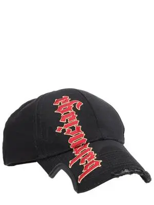 Balenciaga Gothic Placement Baseball Cap - Black