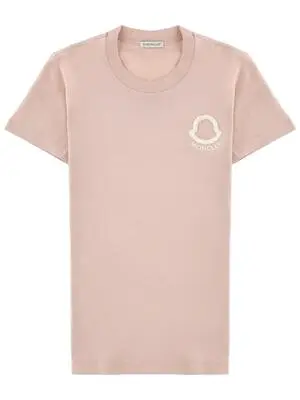 Moncler Embroidered Logo T-shirt - Pink