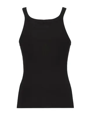 Fendi Fitted Knit Top With Embroidered Logo - Black