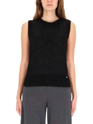 Herno Metallic Effect Sequined Vest - Black