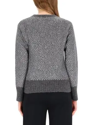 Herno Metallic Effect Sequin Jersey - Gray