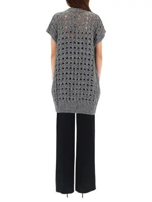 Herno Sleeveless Vest With Perforated Workmanship - Gray