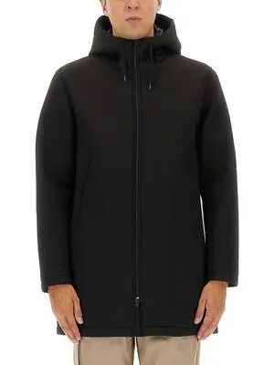 Herno Long Parka In Three Layers Scuba - Black