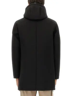 Herno Long Parka In Three Layers Scuba - Black